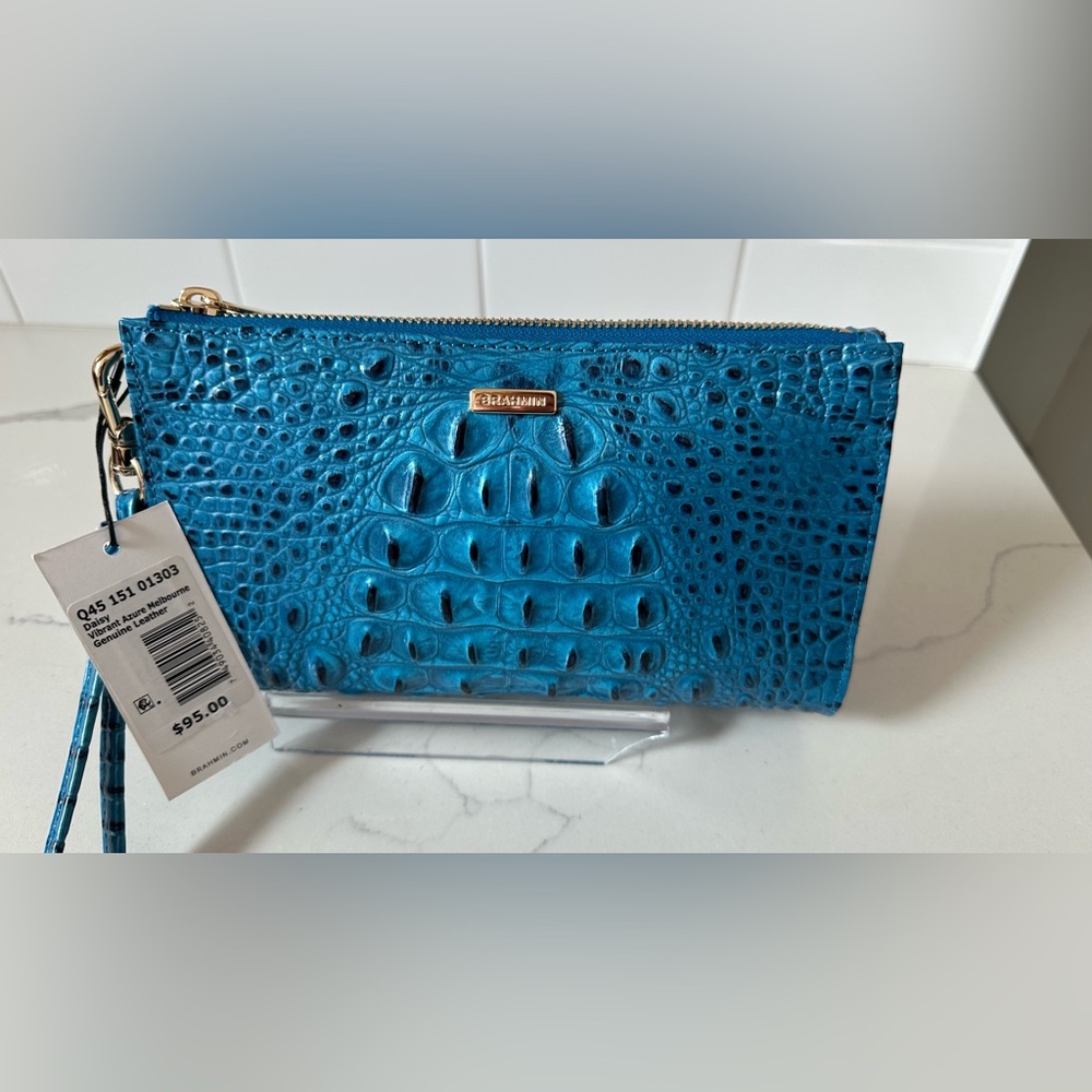 Brahmin Daisy Vibrant Azure Melbourne Genuine Leather - Gem